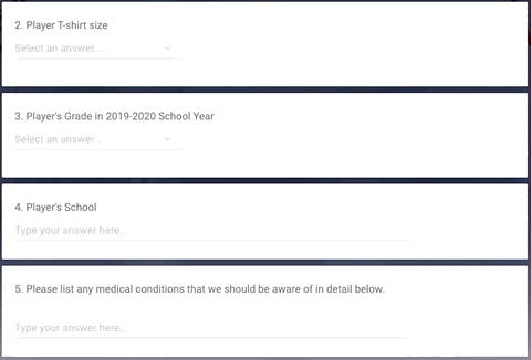 A Youth Football Registration Form Template for Next Season